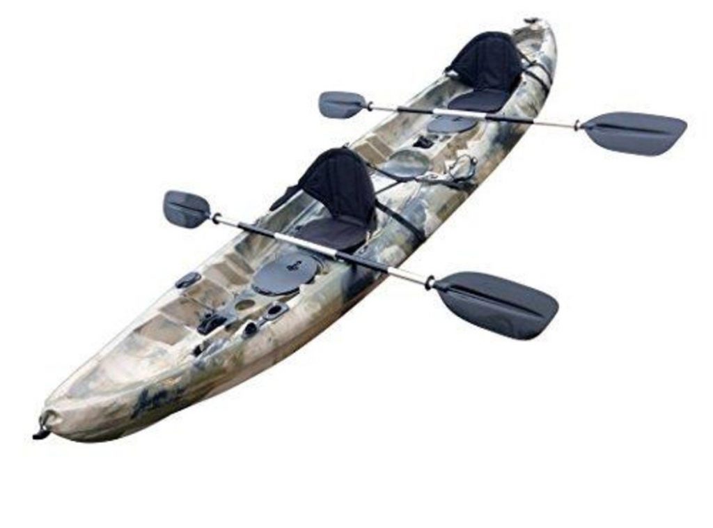 BKC - TK219 12.5-foot Tandem 2 or 3 Person Sit On Top Fishing Kayak w ...