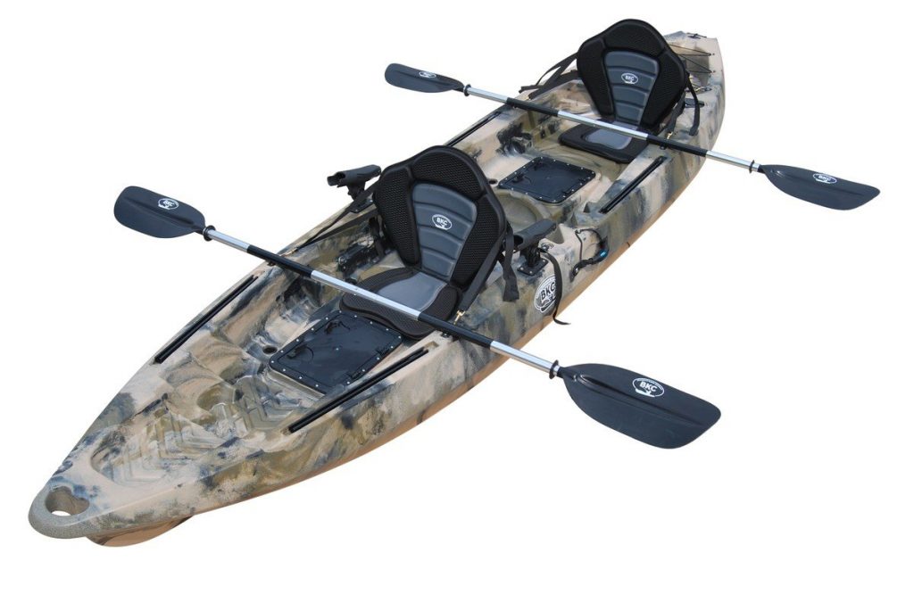 BKC - TK122P Angler 12-foot, 8 inch Tandem Fishing Kayak W/Premium ...